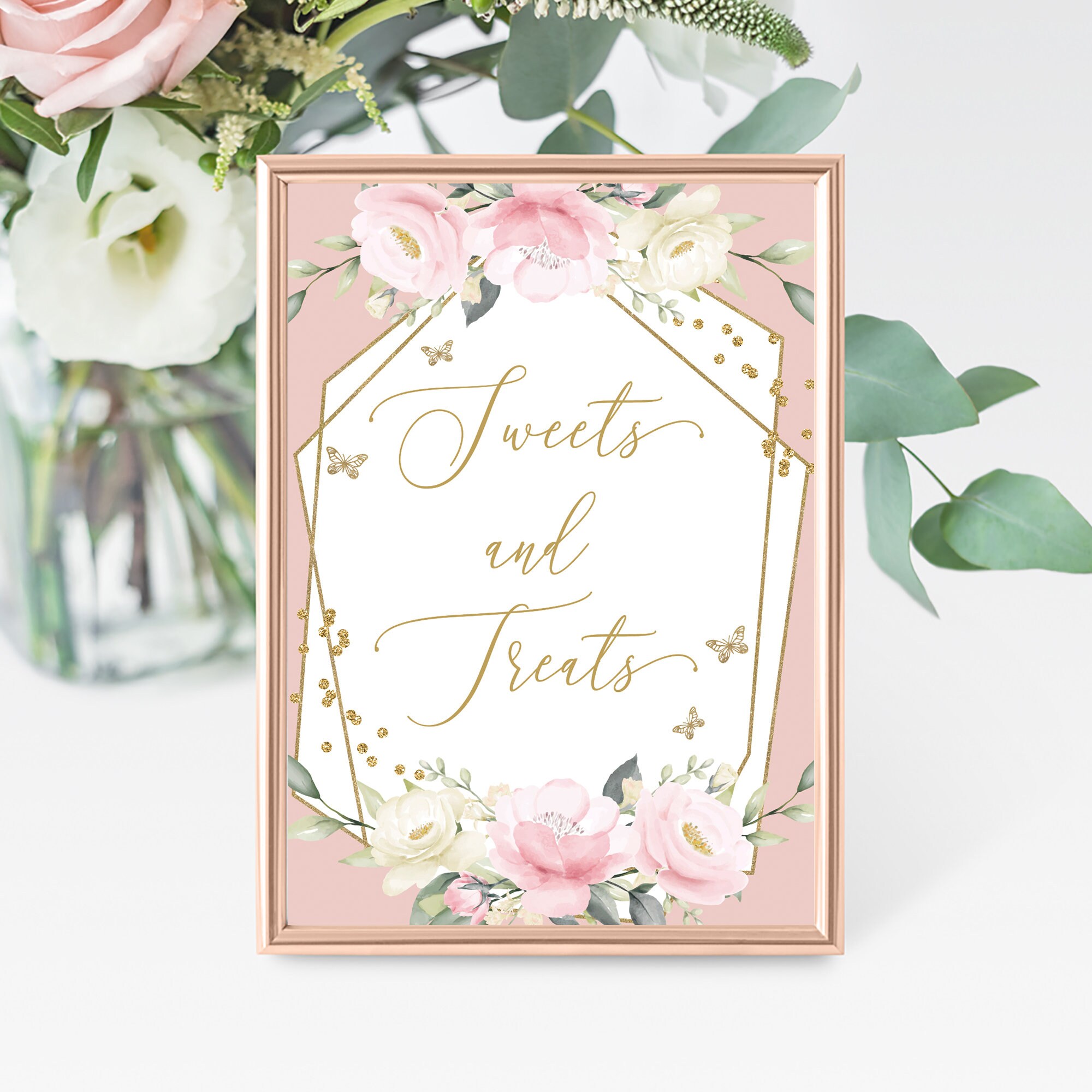 Floral First Communion Save the Date Card, Pink and Gold - Etsy