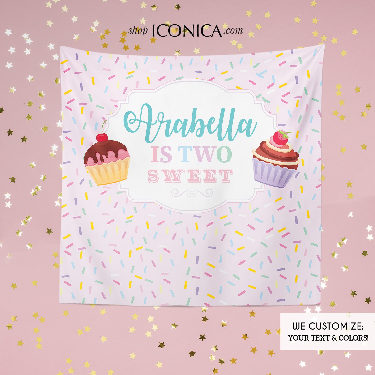 Two Sweet Backdrop Two Sweet Birthday Backdrop Candyland - Etsy