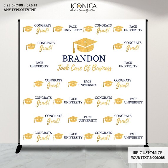 Graduation Party Photo Booth Backdrop, Virtual Graduation Step and ...