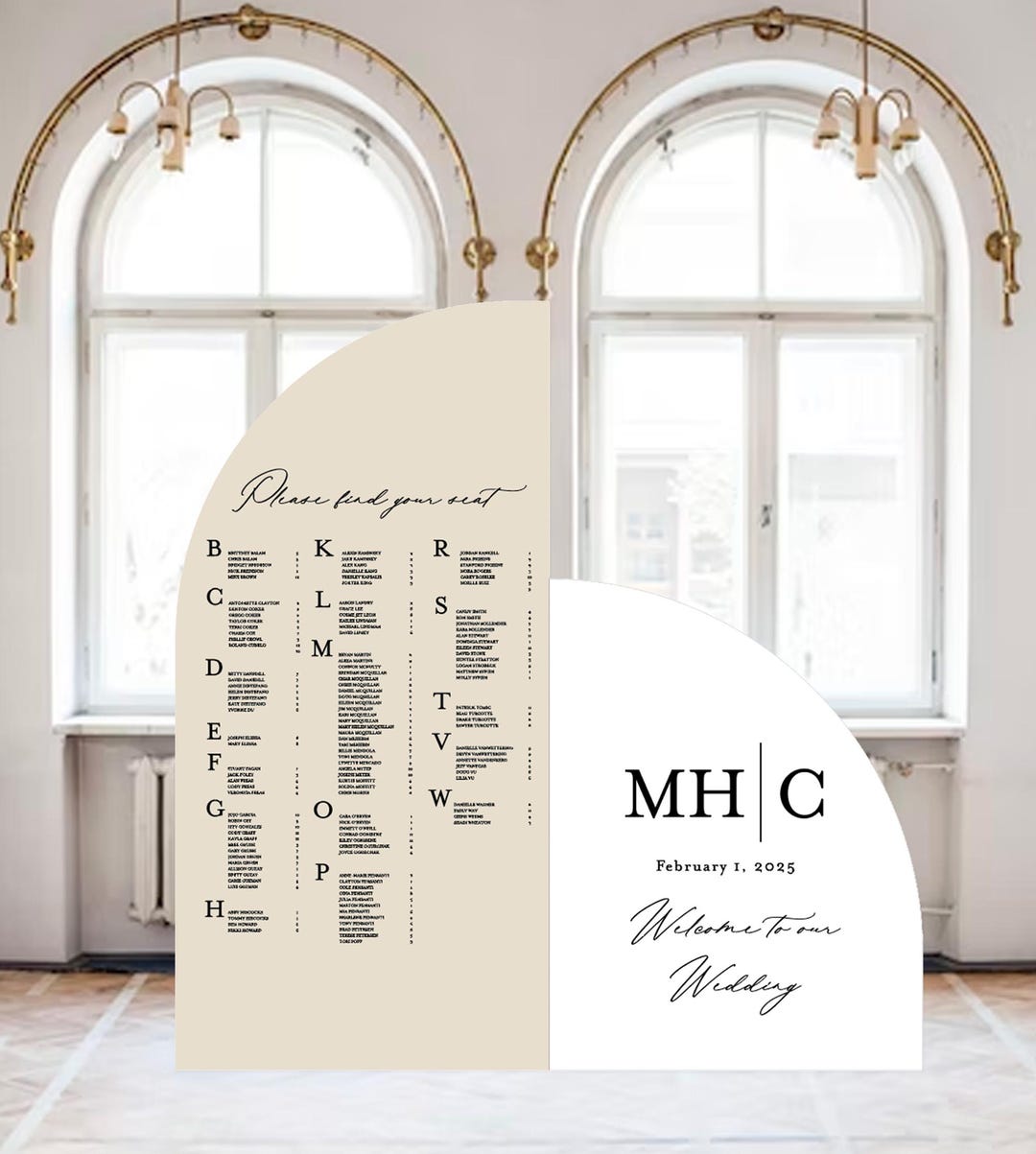 Wedding Seating Chart Decor Arched Panel With Easel Entrance Sign Foam ...