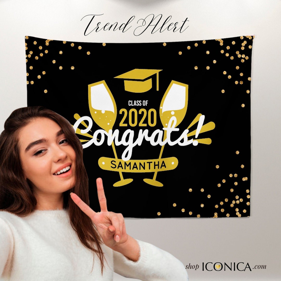 Virtual Graduation Photo Backdrop, Drive-by Graduation Banner, Congrats ...