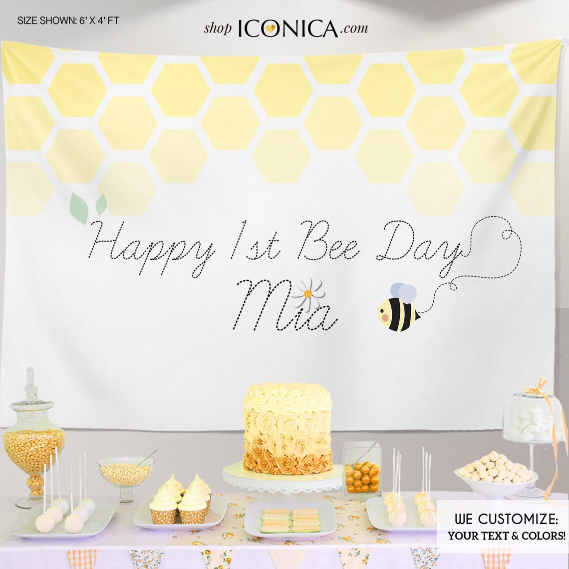 Bee First Birthday Party Decor First BEE Day Backdrop BEE - Etsy