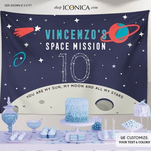 Double Digits Birthday Banner Galaxy Birthday Banner Big 10 Birthday ...