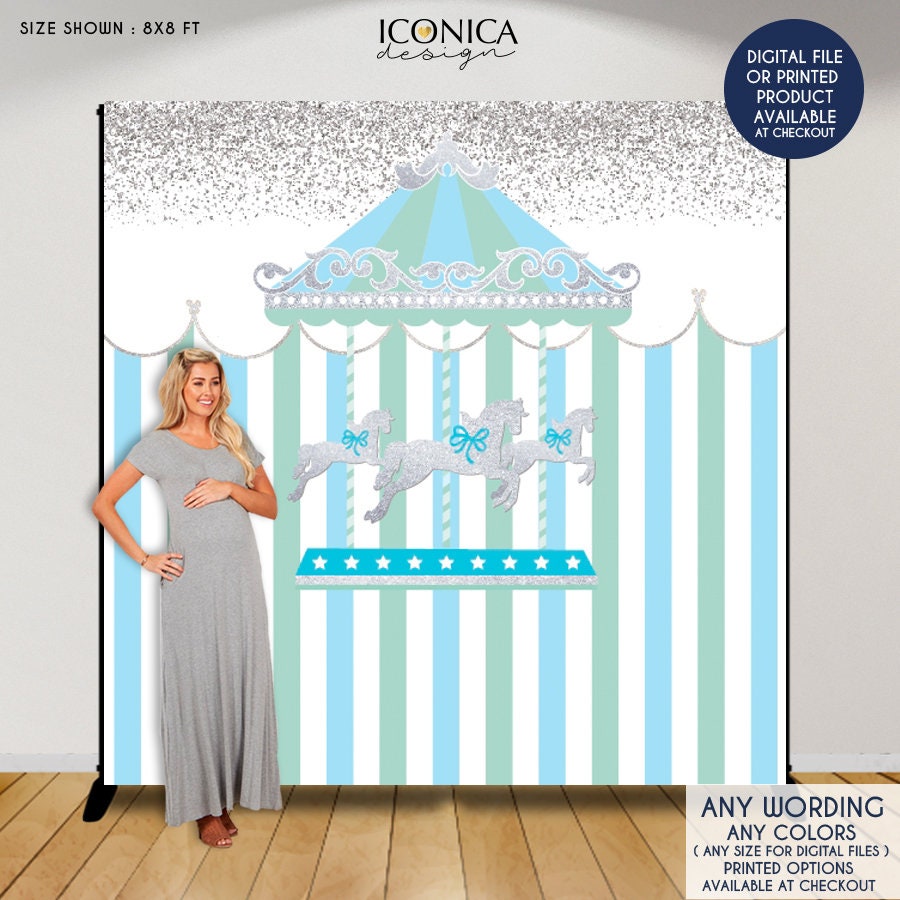 Carousel First Birthday Backdrop Any Age Carousel Party | Etsy
