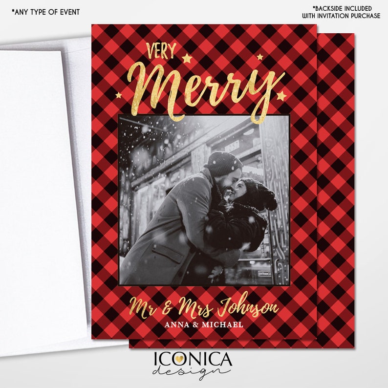 Holiday Photo Cards Buffalo Checks Festive Plaid Buffalo - Etsy