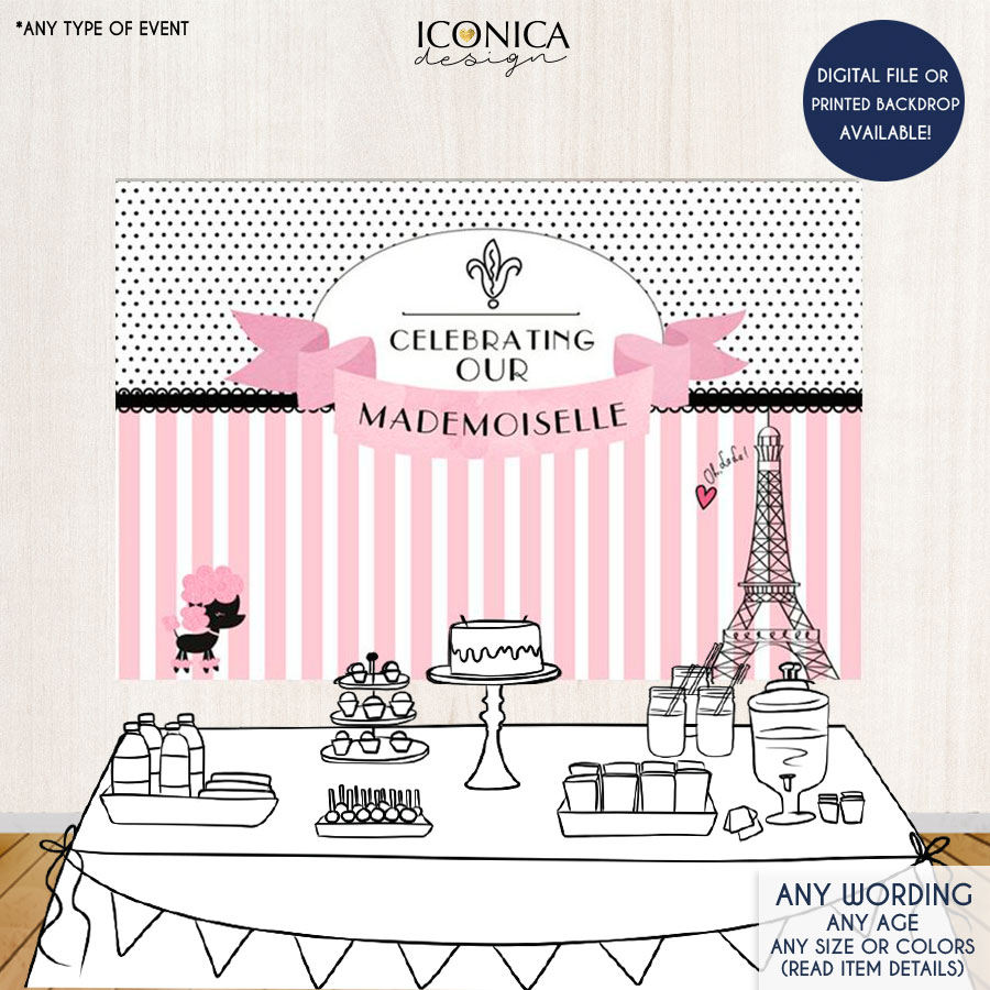 French Parisian Party Backdrop French Party Banner Paris | Etsy