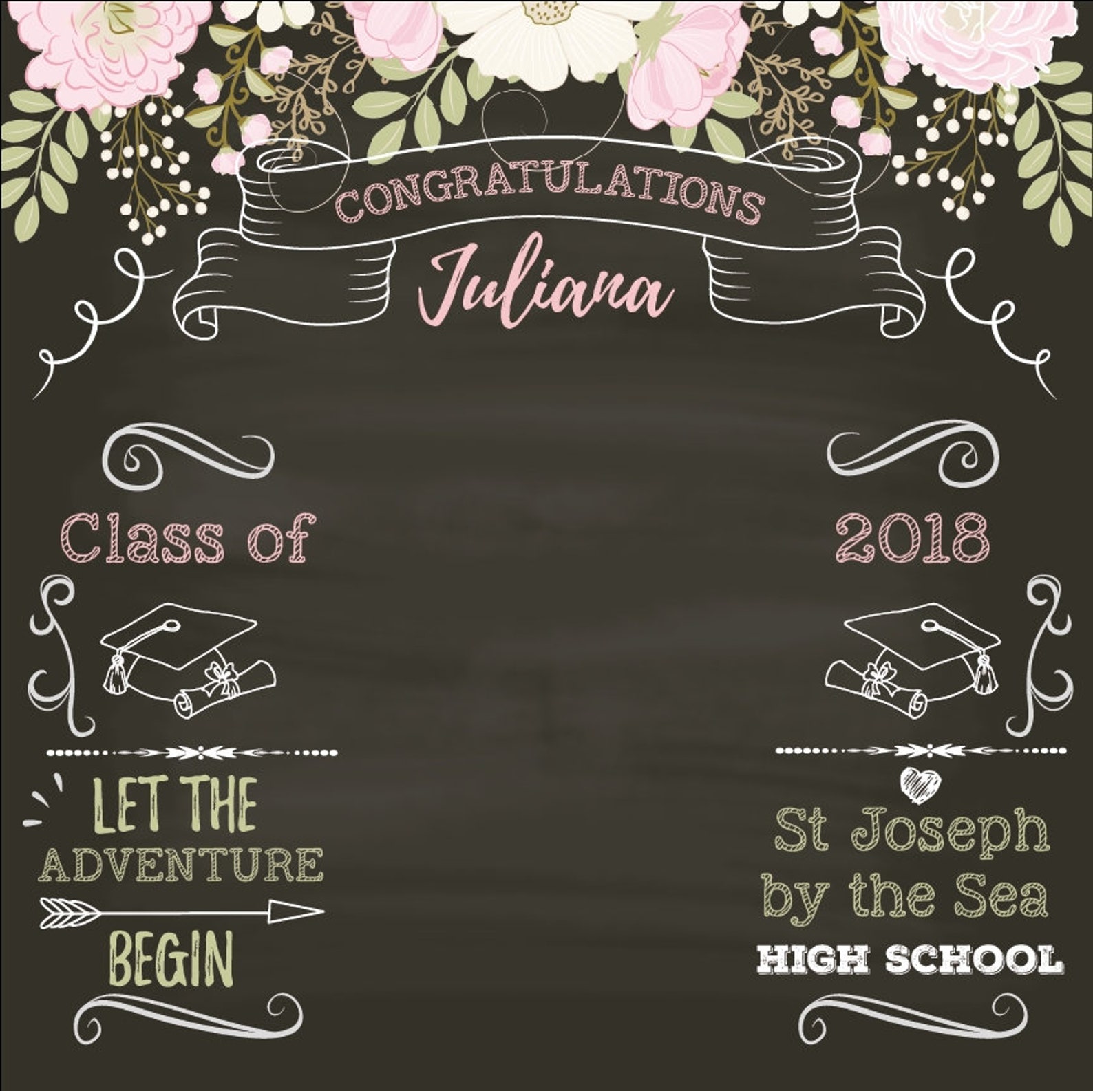 Graduation Party Photo Booth Backdrop Virtual Graduation - Etsy