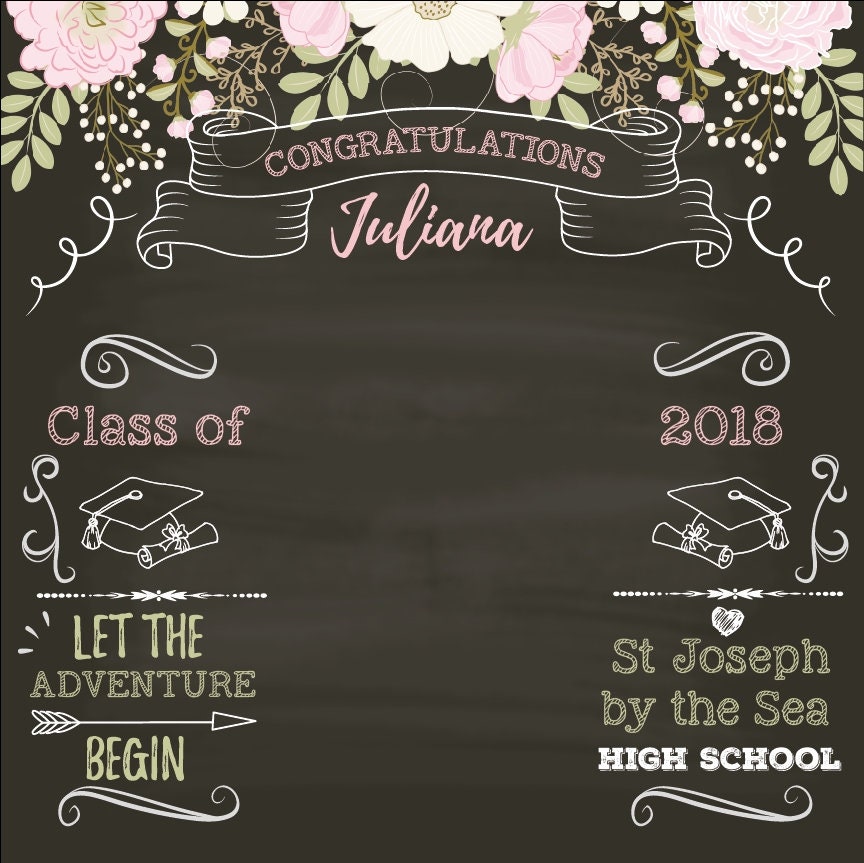 Graduation Party Photo Booth Backdrop Virtual Graduation | Etsy