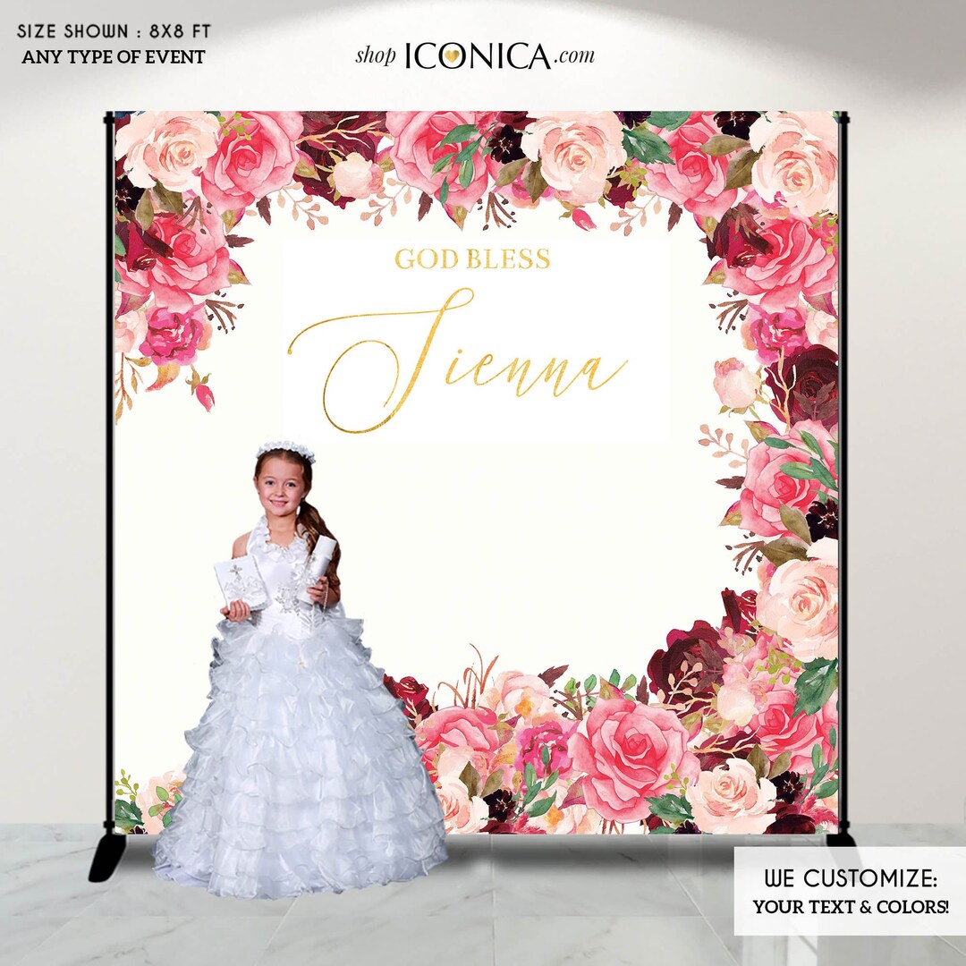 First Communion Photo Booth Backdrop,communion Step and Repeat Backdrop ...