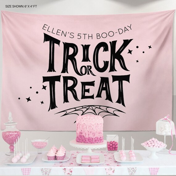 Halloween Backdrop for Girls Party Personalized Pink Pastel - Etsy