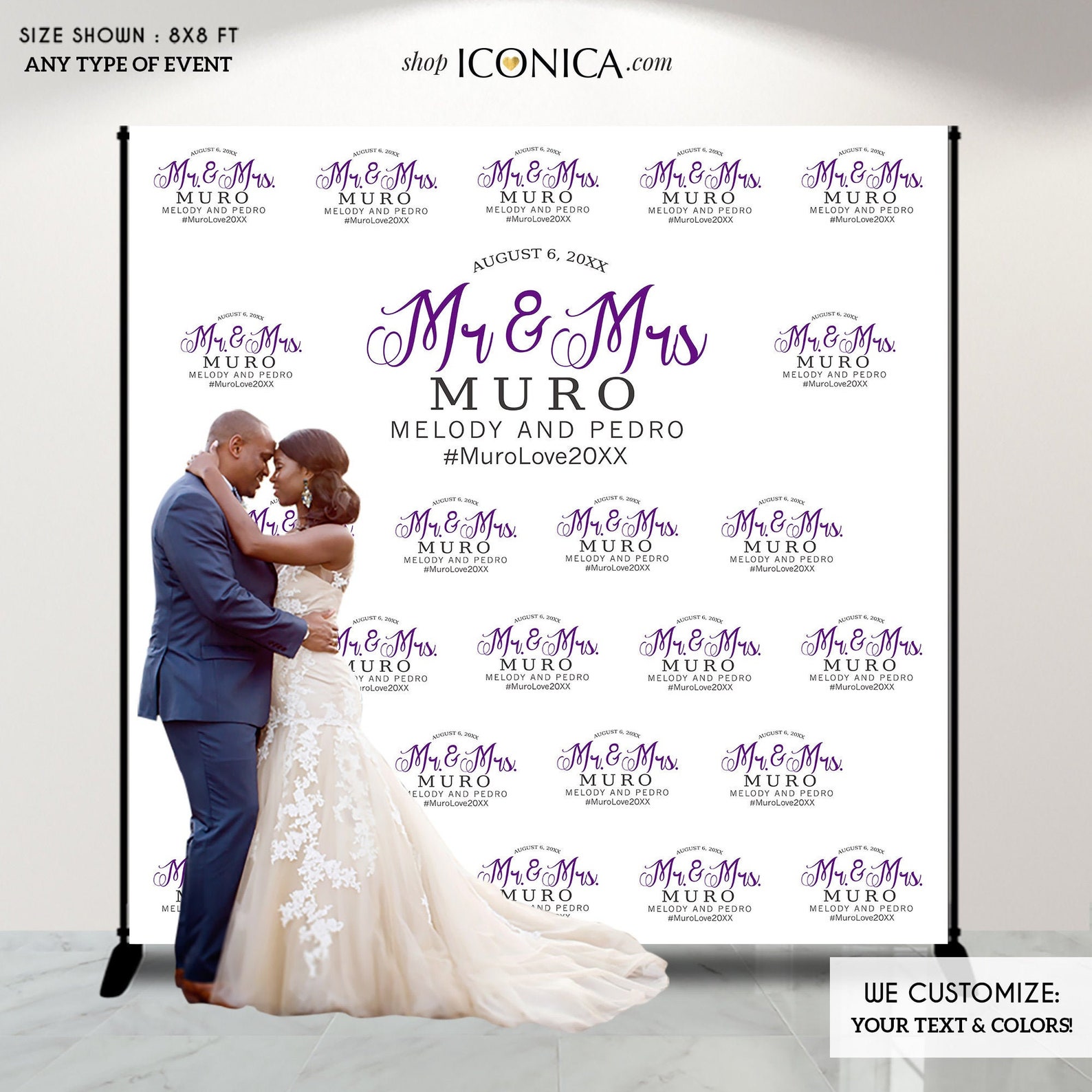 Wedding Photo Booth Backdrop Custom Step and Repeat Backdrop - Etsy