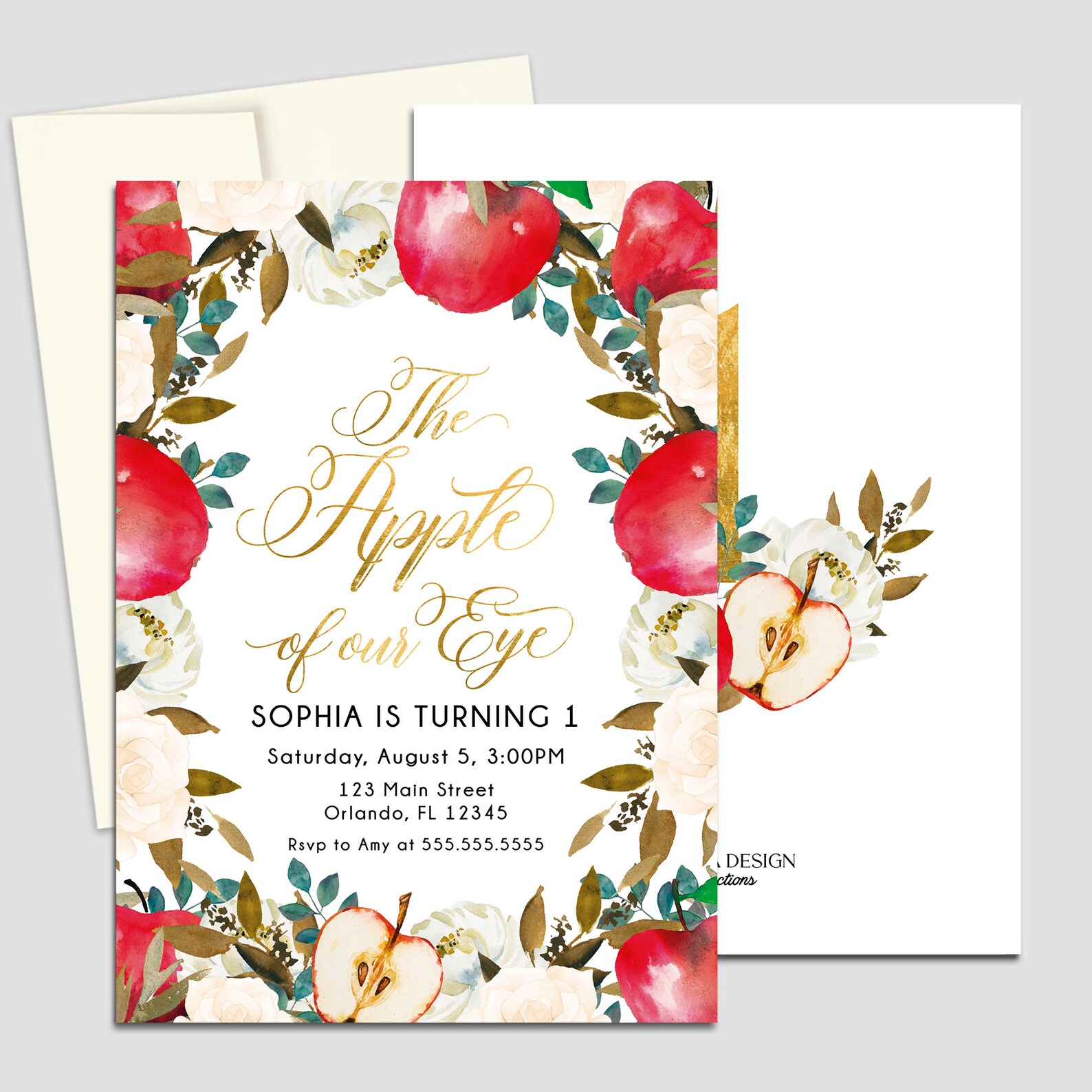 Apple Orchard Party Invitation Any Age Apple of My Eye | Etsy