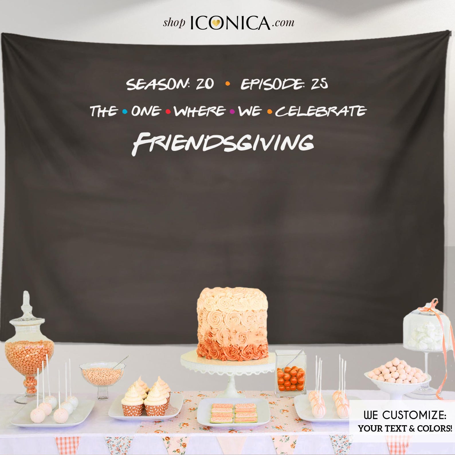 Friendsgiving Photo Backdrop, Custom Party Banner - Etsy