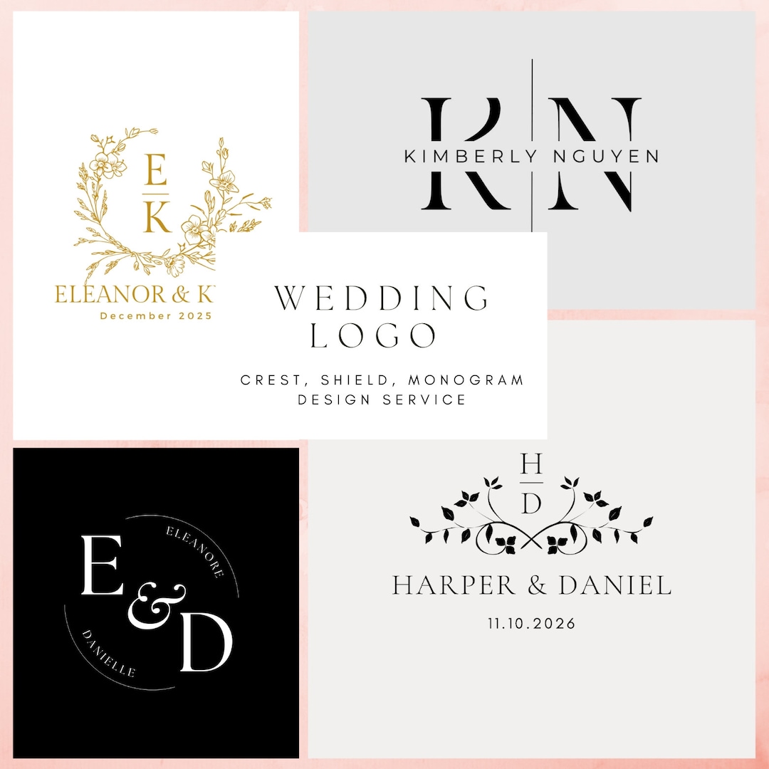 Wedding Logo, Wedding Crest, Wedding Shield, Wedding Monogram Edits ...