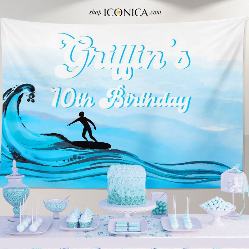 Surfing Birthday Welcome Sign surf Hang 10 Birthday Sign - Etsy