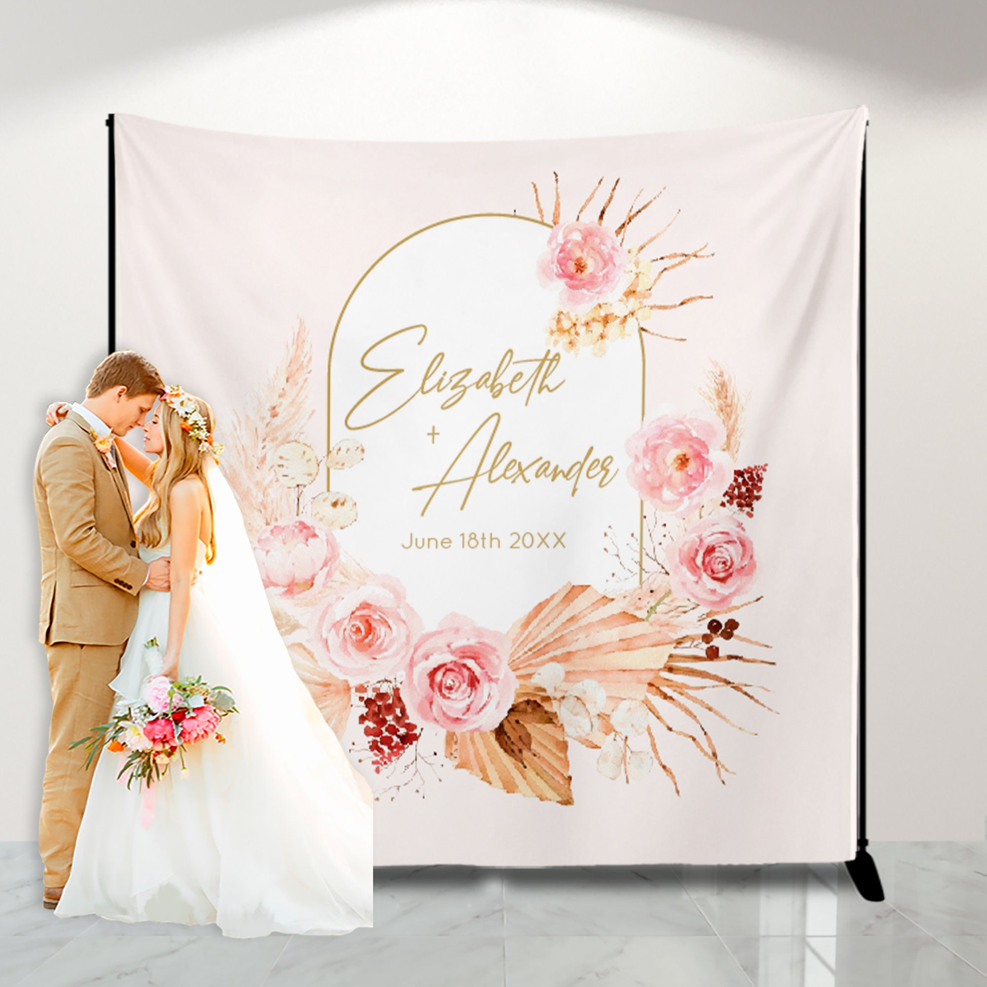 Boho Wedding Backdrop for reception Boho Bridal Shower Photo | Etsy