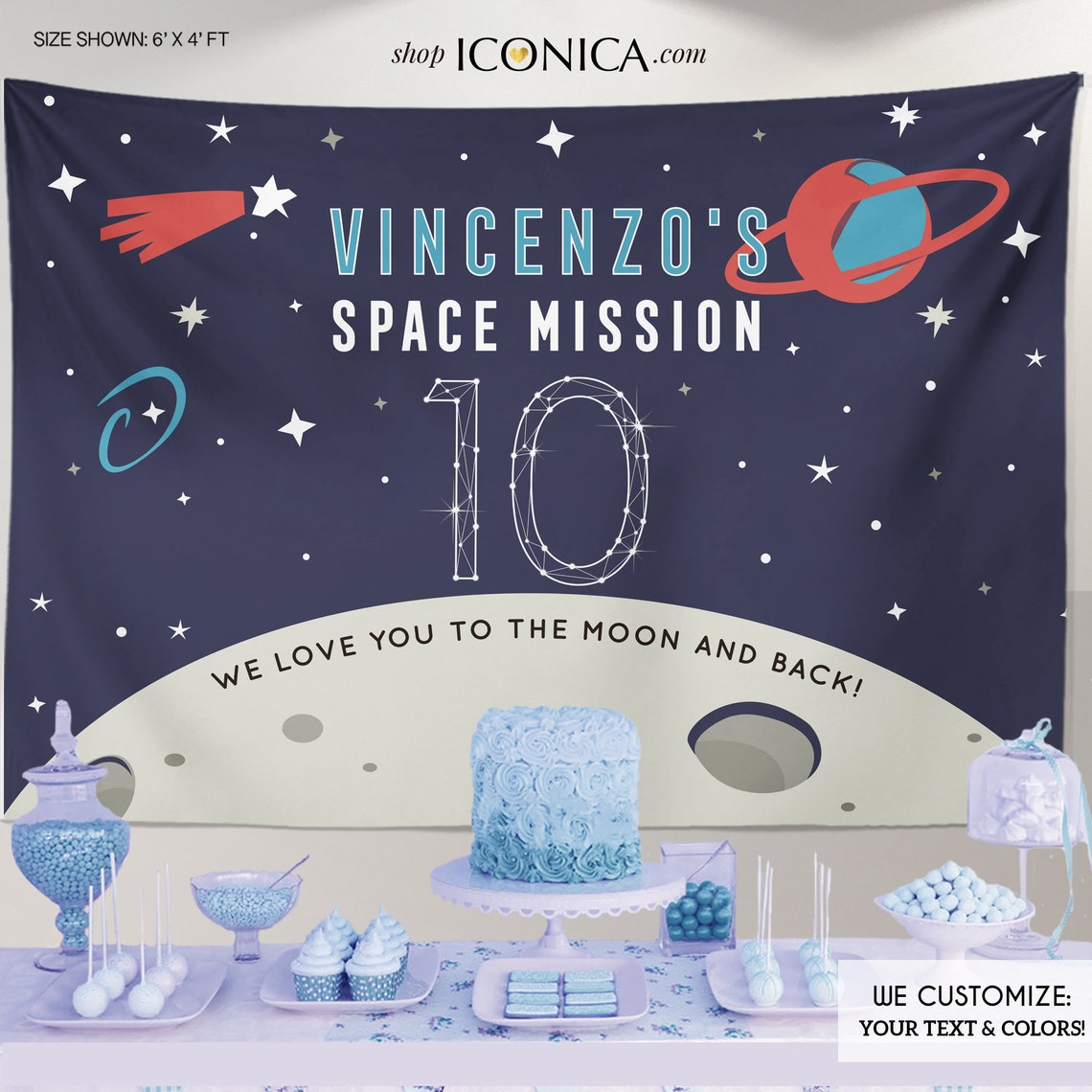 Personalized Galaxy Birthday Welcome Sign, Space Theme Party Decor - Etsy