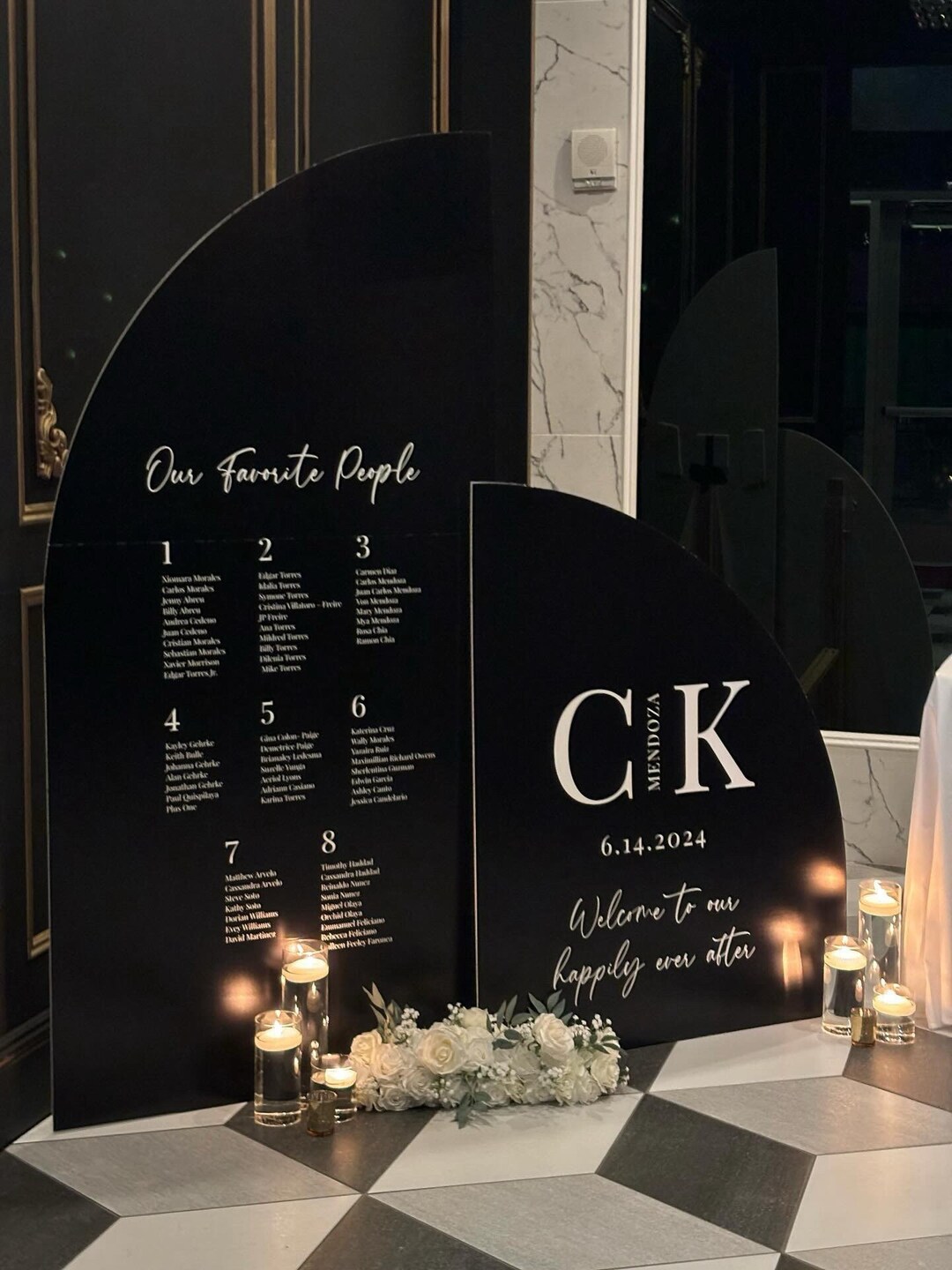 Arch Seating Chart Large Wedding Seating Chart Arched Panel With Easel ...