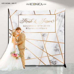 Marble Wedding Backdrop for Reception Modern Backdrop Personalized ...