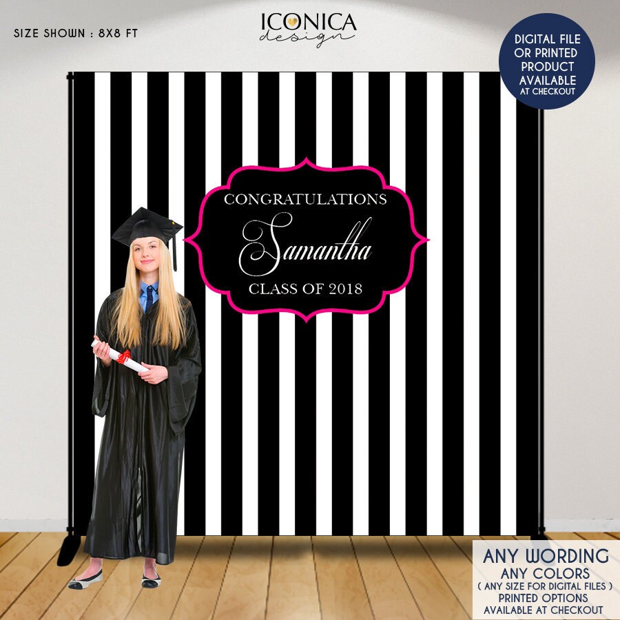 Graduation Party Photo Booth Backdrop Virtual Graduation Step | Etsy