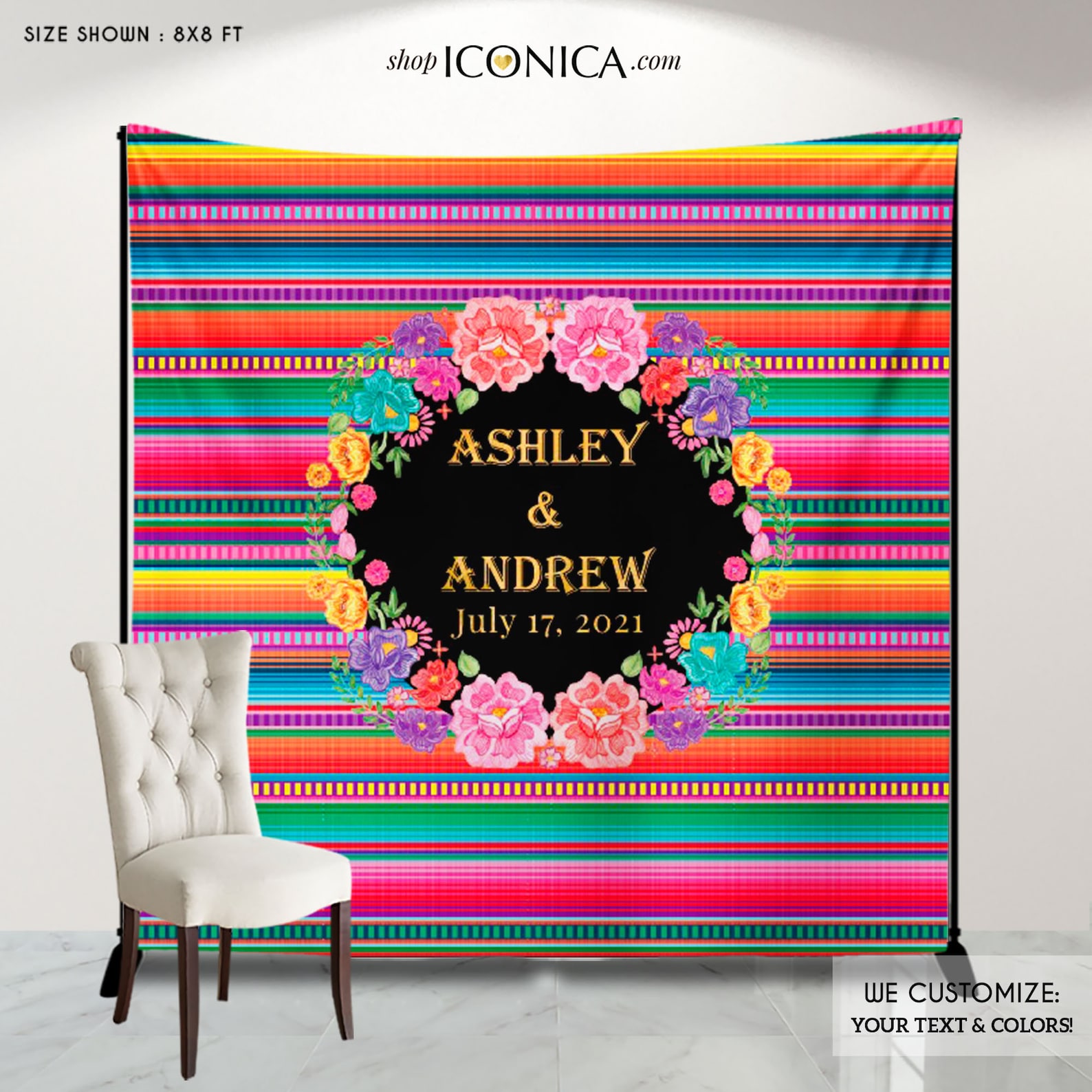 Fiesta Themed Backdrop, Mexican Backdrop, Cinco De Mayo Decorations ...