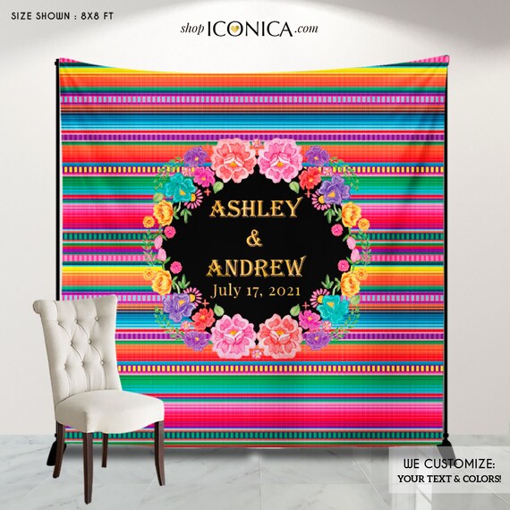 Fiesta themed Backdrop, Mexican Backdrop, Cinco de Mayo Decorations ...