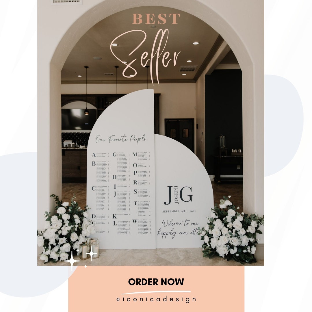 Arch Seating Chart Large Wedding Seating Chart Arched Panel With Easel ...