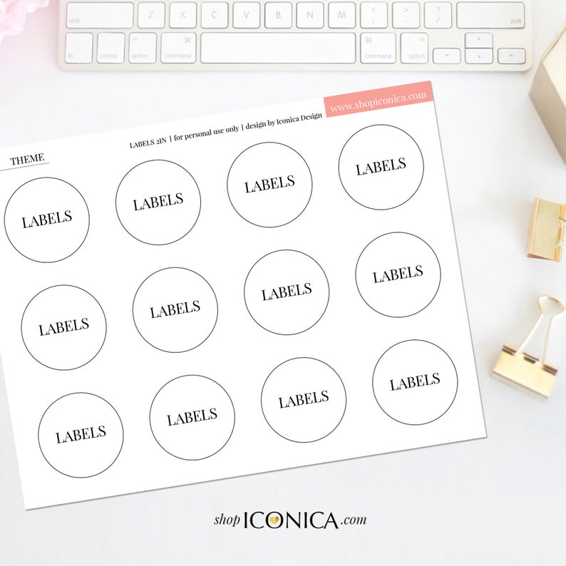 Custom Labels DIY Printable File Matching Stickers Toppers | Etsy