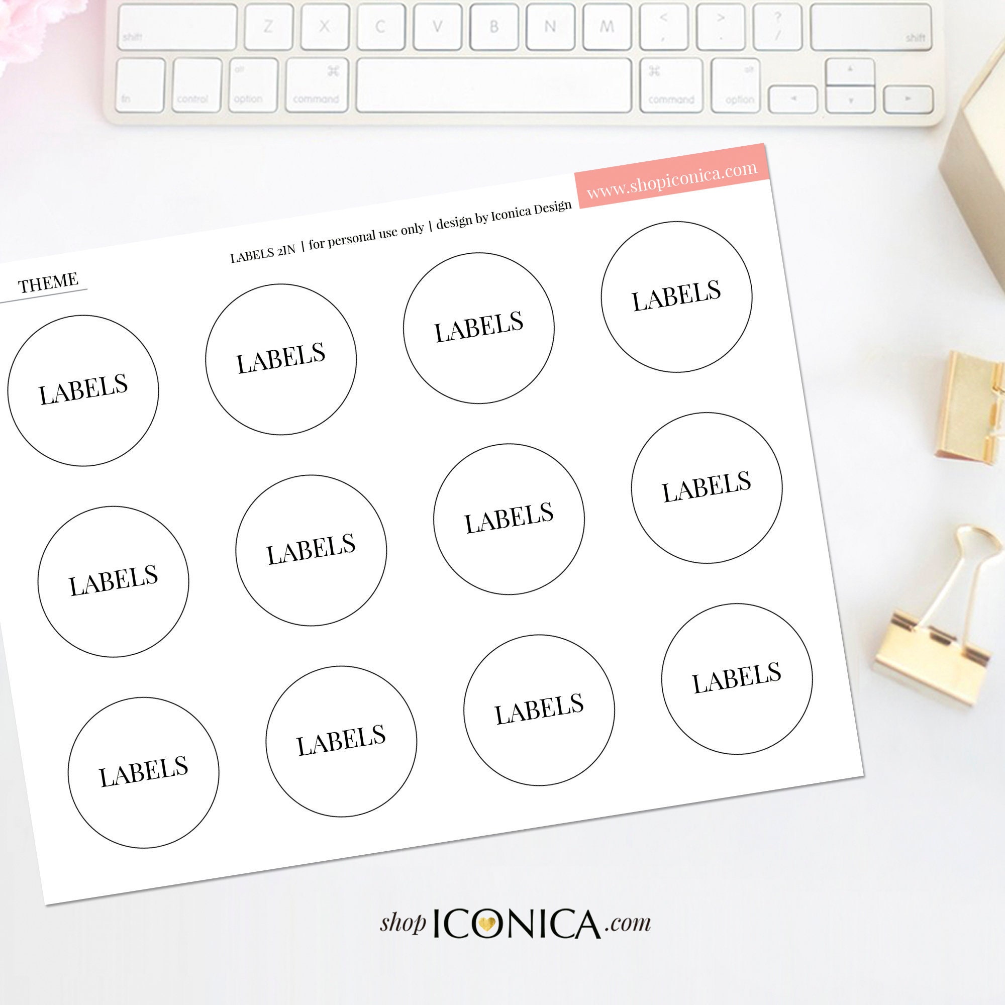 Custom Labels DIY Printable File Matching Stickers Toppers - Etsy