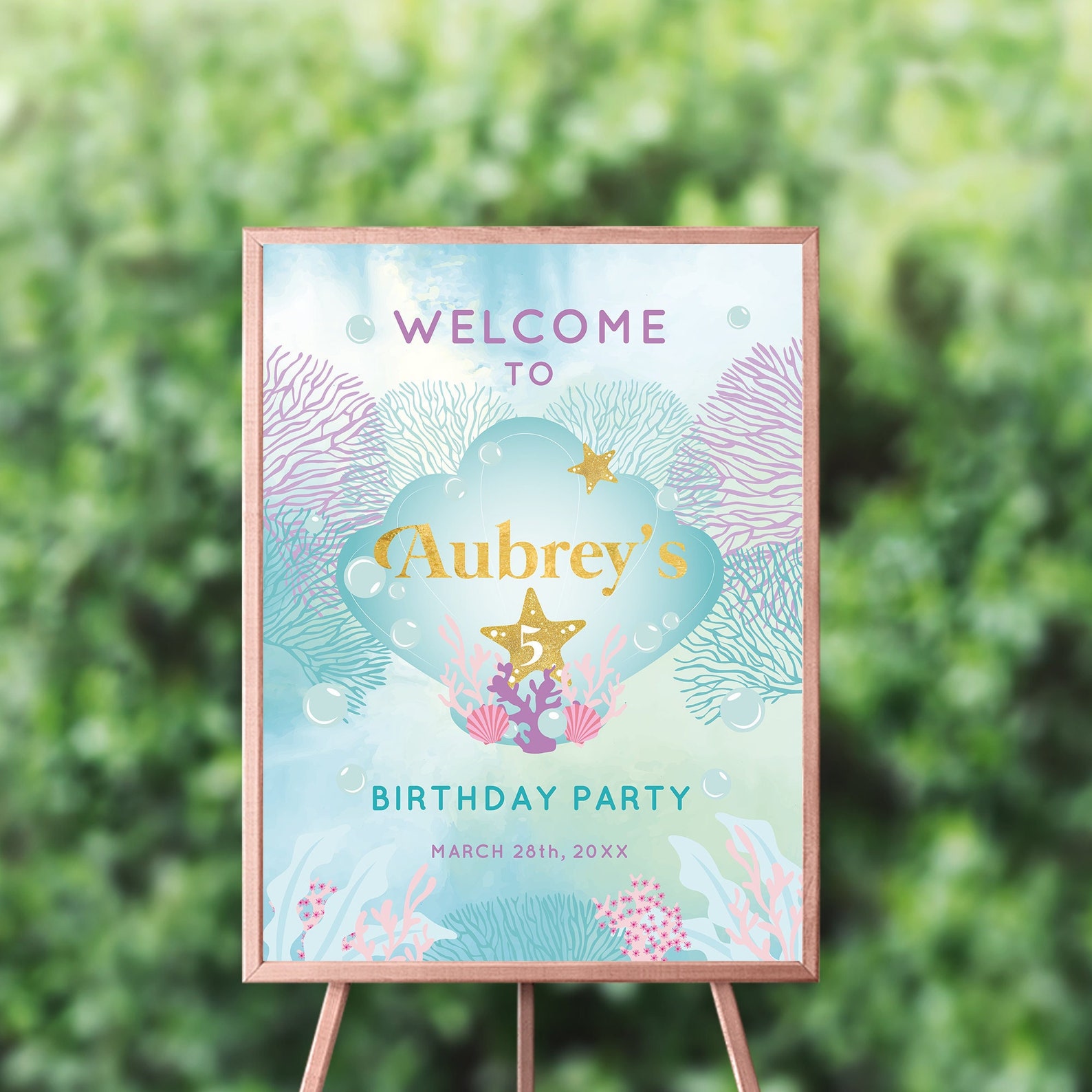 Mermaid Welcome Sign Printedmermaid Party Entrance Signunder - Etsy