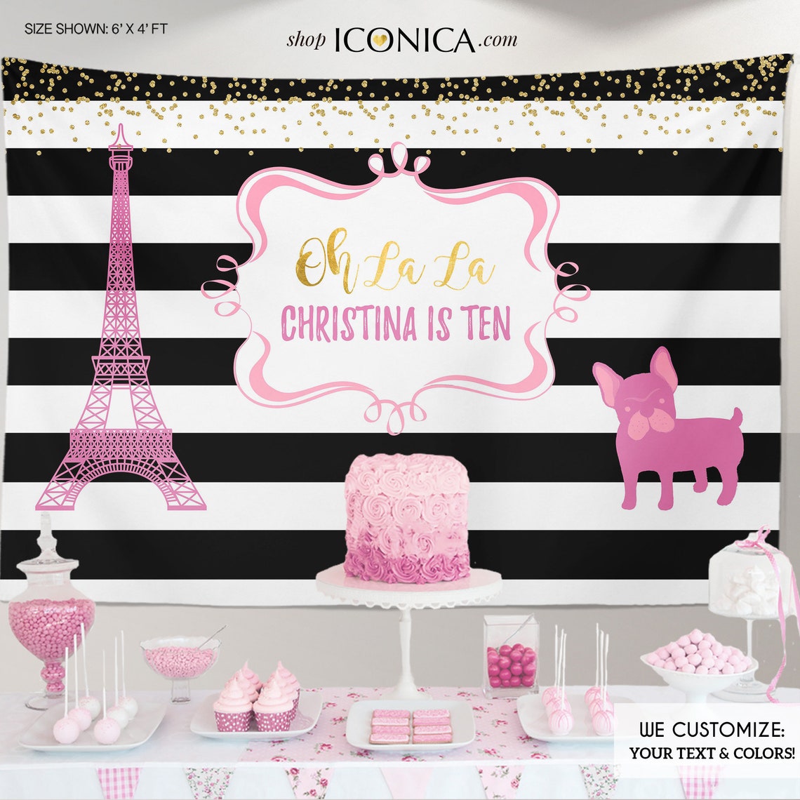 Paris Backdrop Personalizedparis Partyeiffel Tower Photo - Etsy