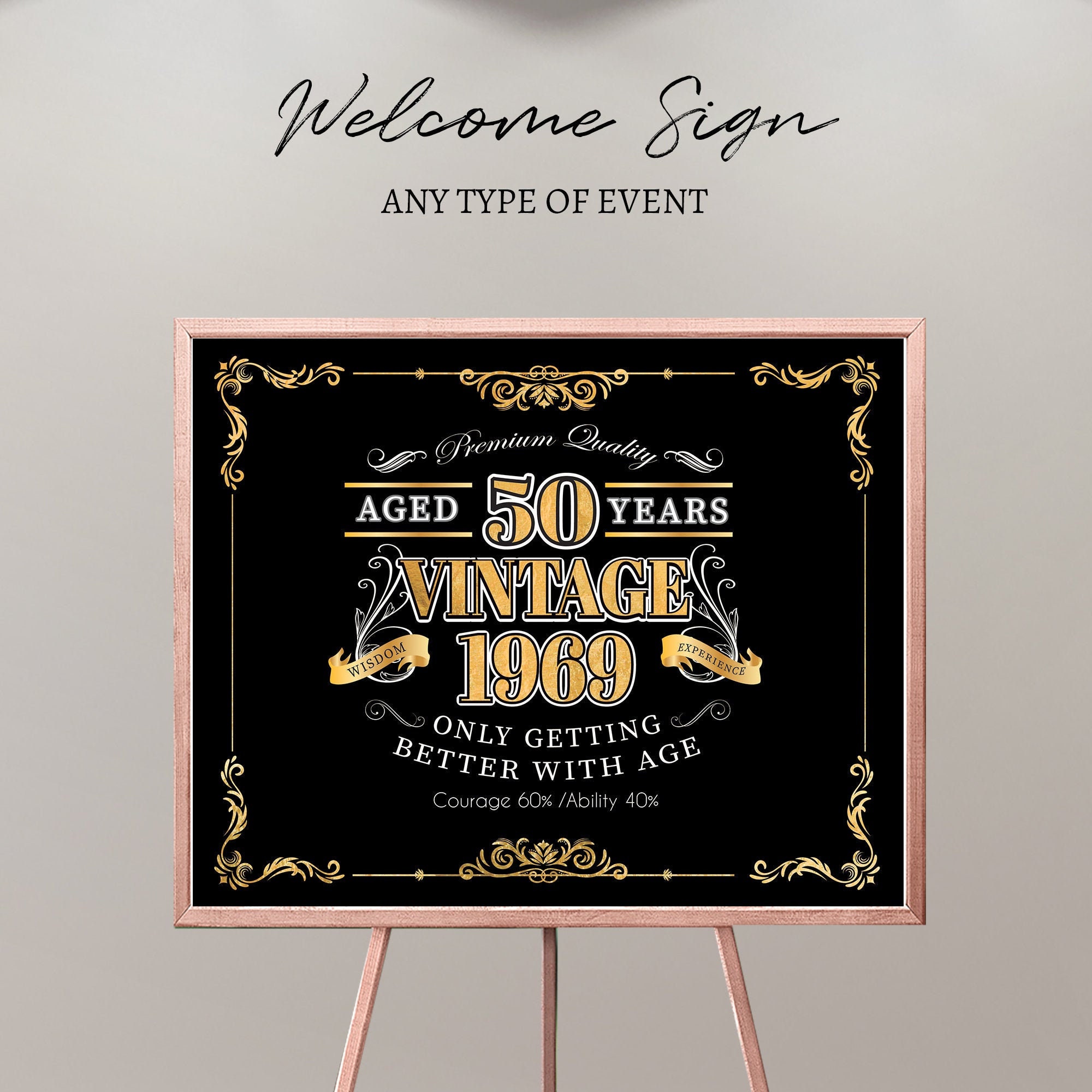50th Birthday Welcome Sign Aged to Perfection Custom | Etsy