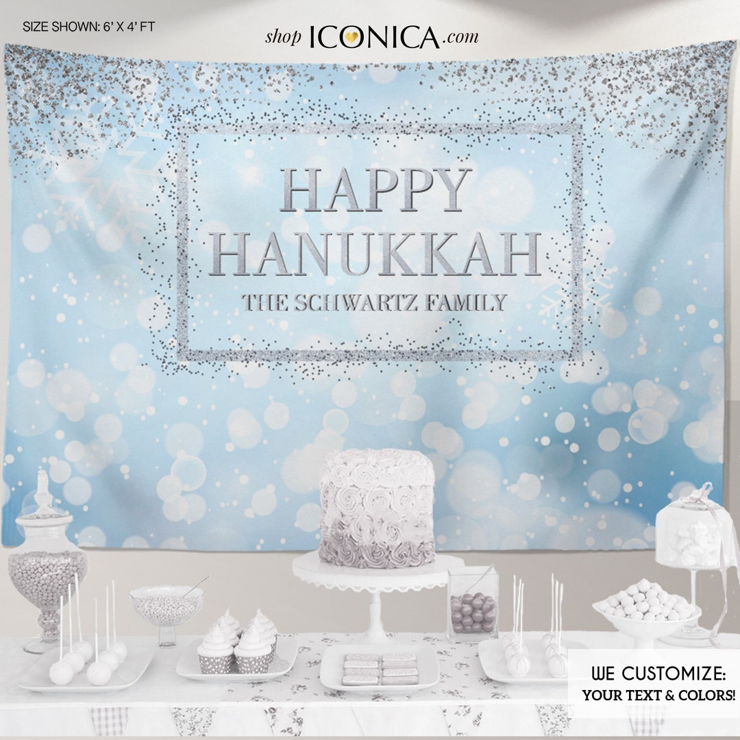 Hanukkah Backdrop Personalized, Custom Hanukkah Backdrop, Hanukkah ...