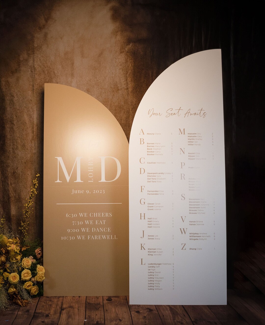 Arch Seating Chart Large Wedding Seating Chart Arched Panel With Easel ...