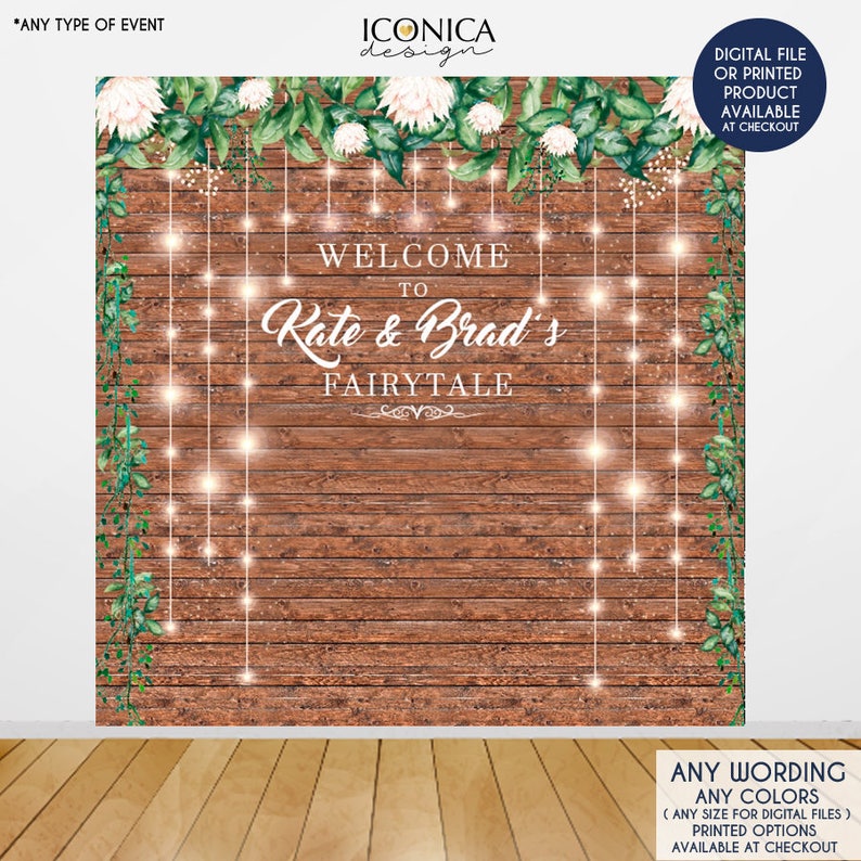 Rustic Bridal Shower Backdrop Engagement Party Backdrop - Etsy