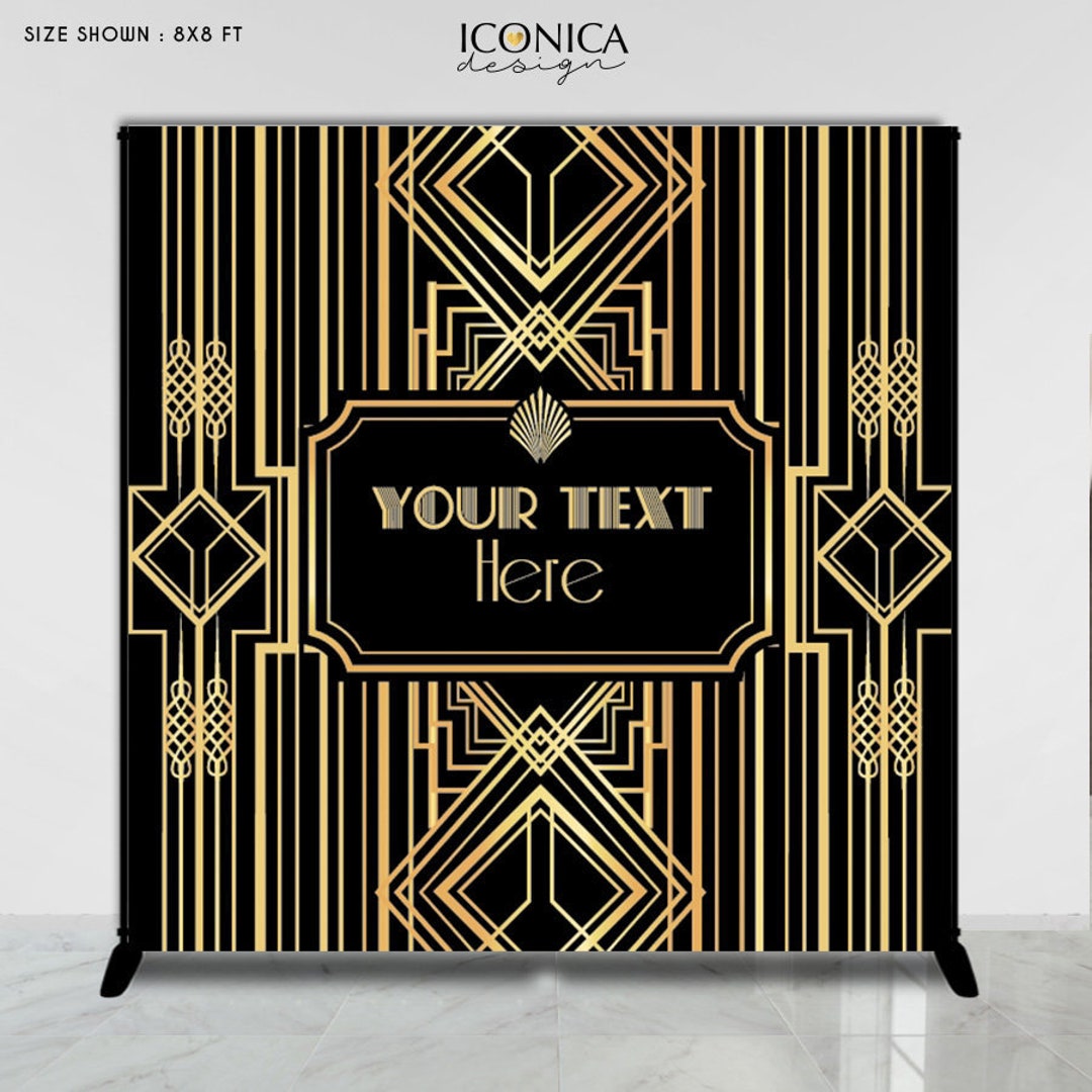 Art Deco Backdrop, Roaring 20s, Gold & Black (printed or Printable File ...