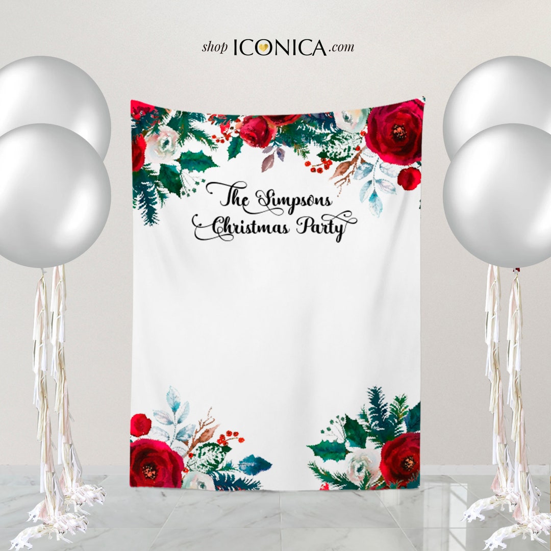 Christmas Party Backdrop Personalized,holiday Party Backdrop,festive ...
