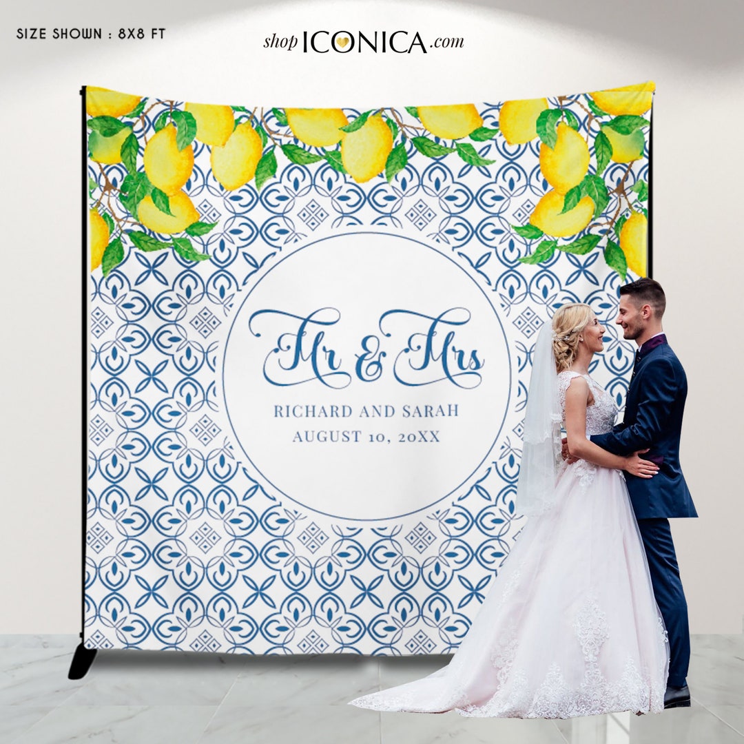 Lemon Wedding Backdrop for Reception Lemon Backdrop Personalized Lemon ...