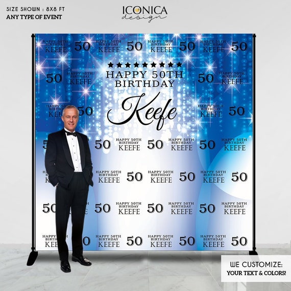 Photo Booth Backdrop 50th Birthday Custom Step and Repeat - Etsy Singapore
