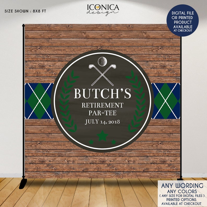 Retirement Party Backdrop Golf Partee Virtual Retirement | Etsy