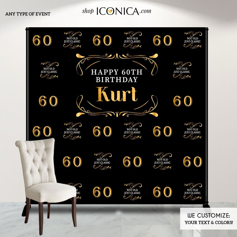 60th Birthday Backdrop - Etsy