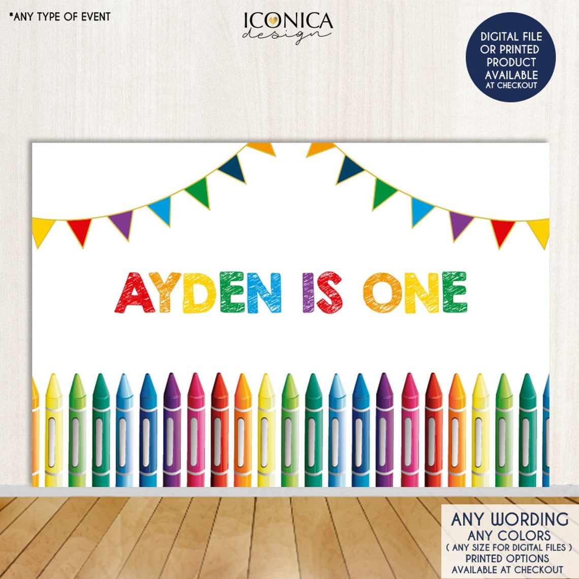 CRAYONS Birthday Party Backdrop Little Artist Party Banner - Etsy