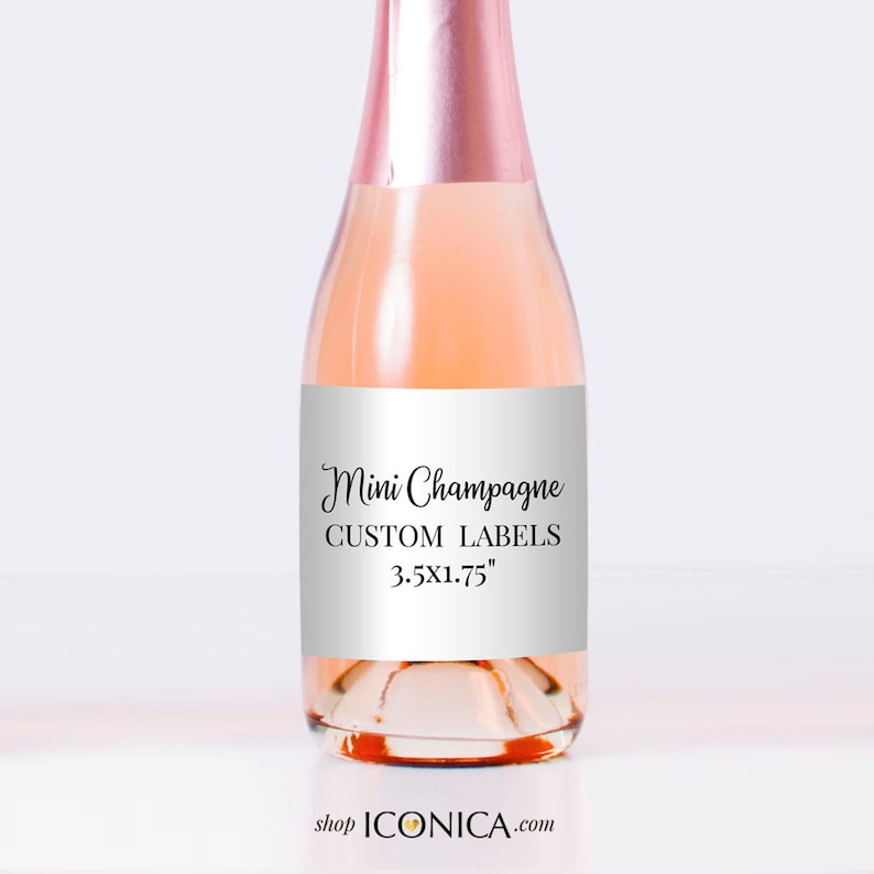 Custom Mini Champagne Bottle Labels Bridal Shower Mini Wine | Etsy
