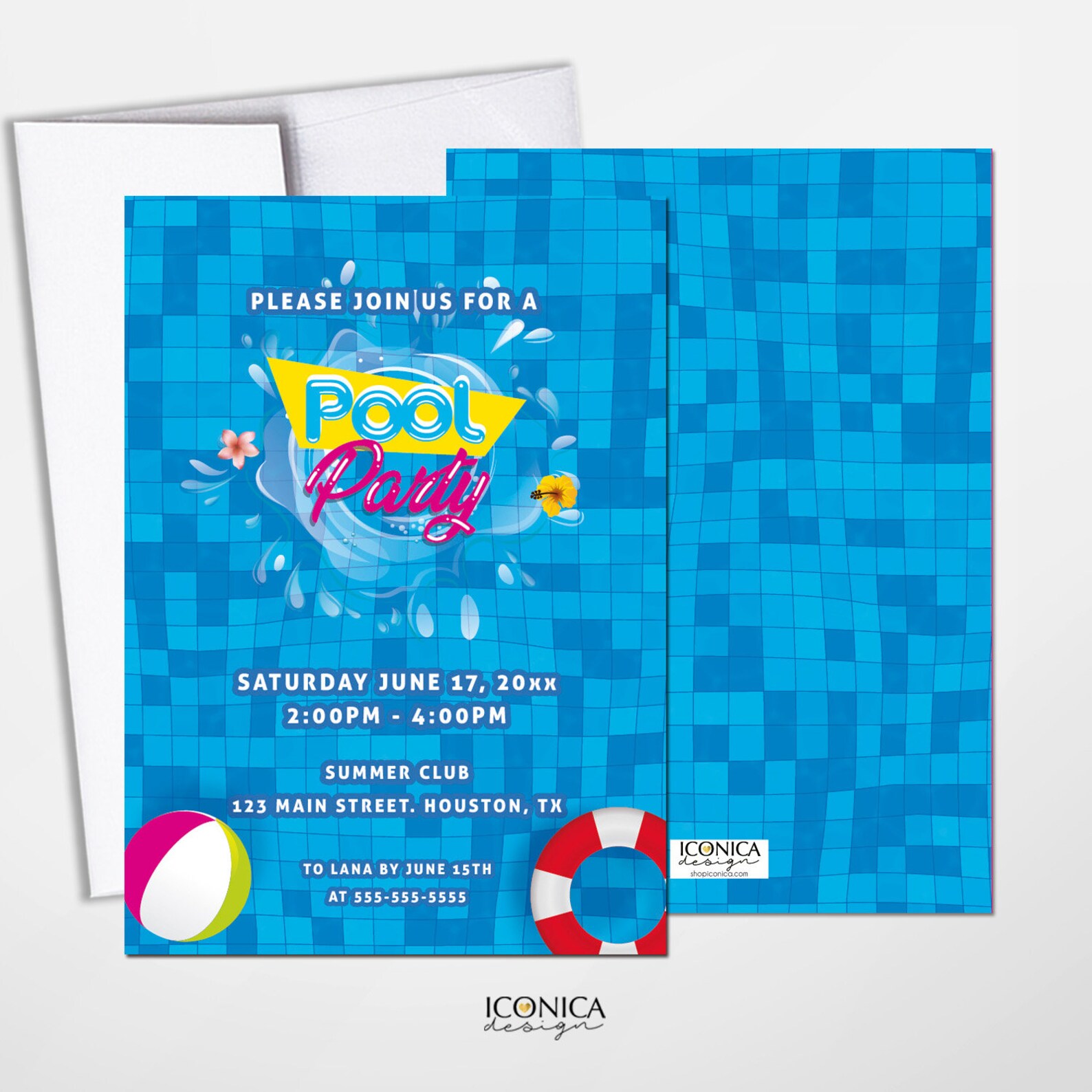 Pool Party Decorations Pool Party Backdrop Tropical Pool - Etsy