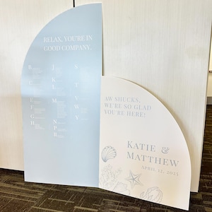 Nautical Seating Chart Aw Shucks Oyster Wedding Sign Coastal Large Arch ...