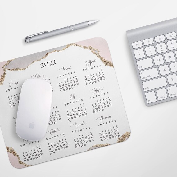 MOUSE PAD CALENDAR 2022 Desk Calendar Home Office Geode Mouse Pad, Desk ...