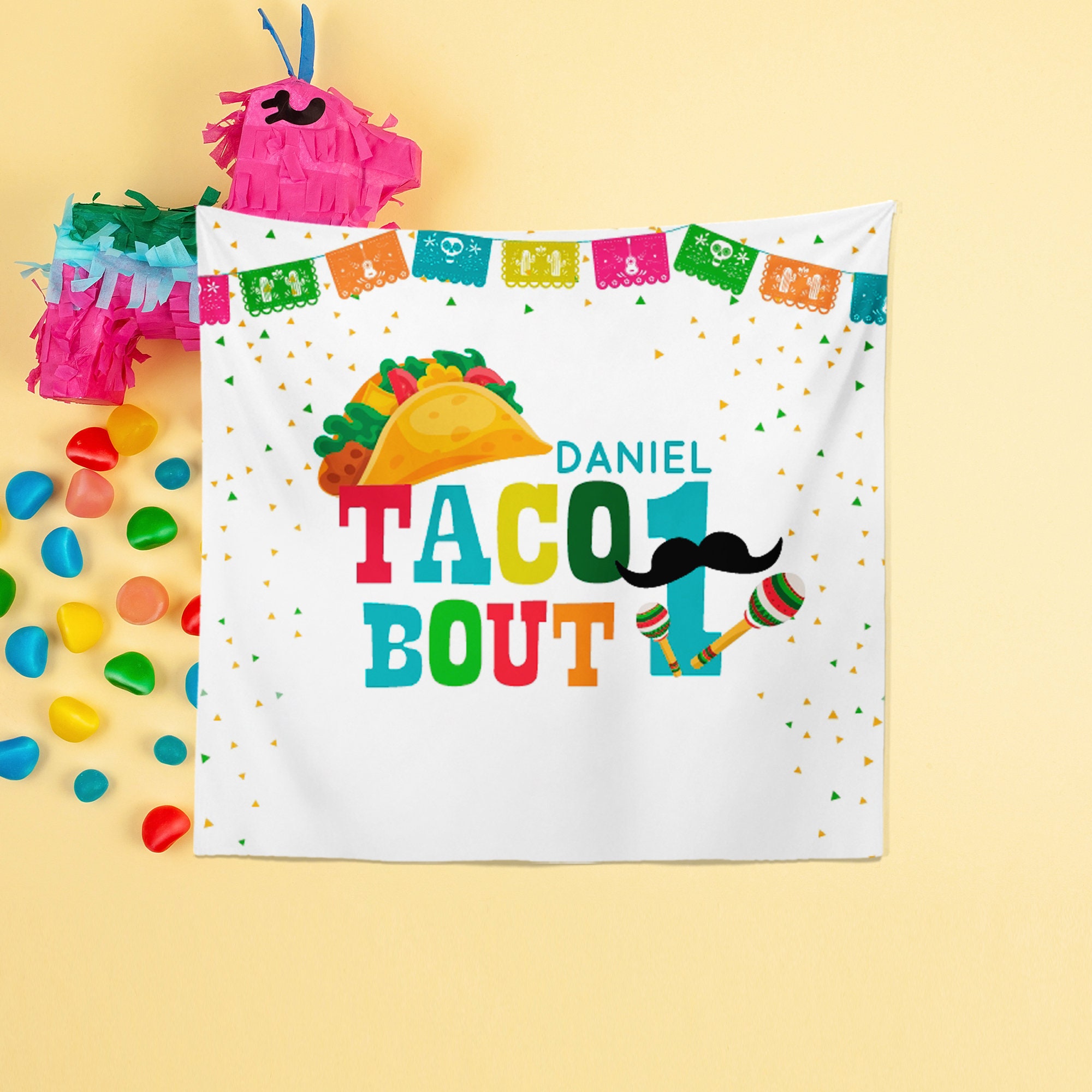 Taco about one Backdrop Fiesta themed 1st Birthday Backdrop | Etsy