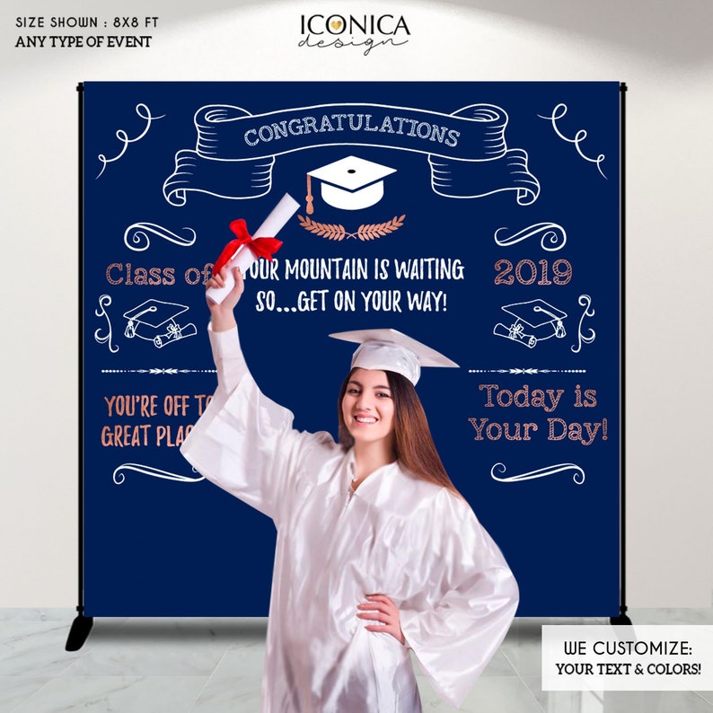Graduation Party Photo Booth Backdrop Virtual Graduation - Etsy