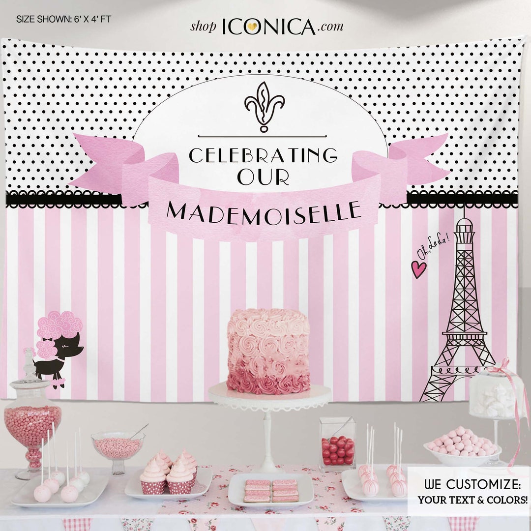French Parisian Party Backdrop || French Party Banner | Paris ...
