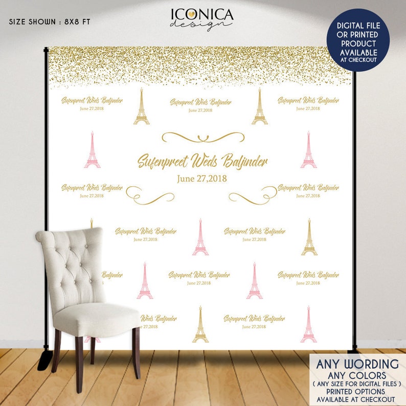 Wedding Photo Booth Backdrop Custom Step and Repeat Backdrop - Etsy